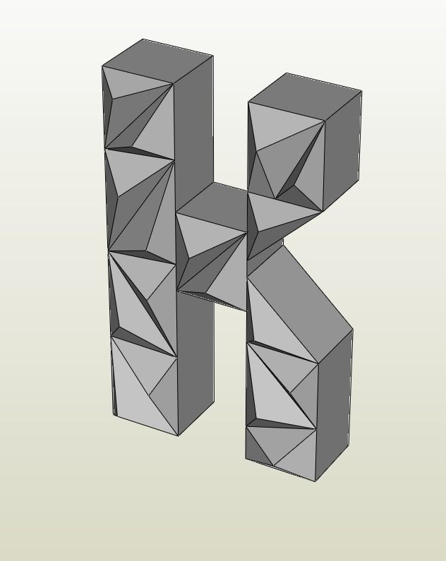 3D model 3D letter Low poly origami geometric VR / AR / low-poly | CGTrader