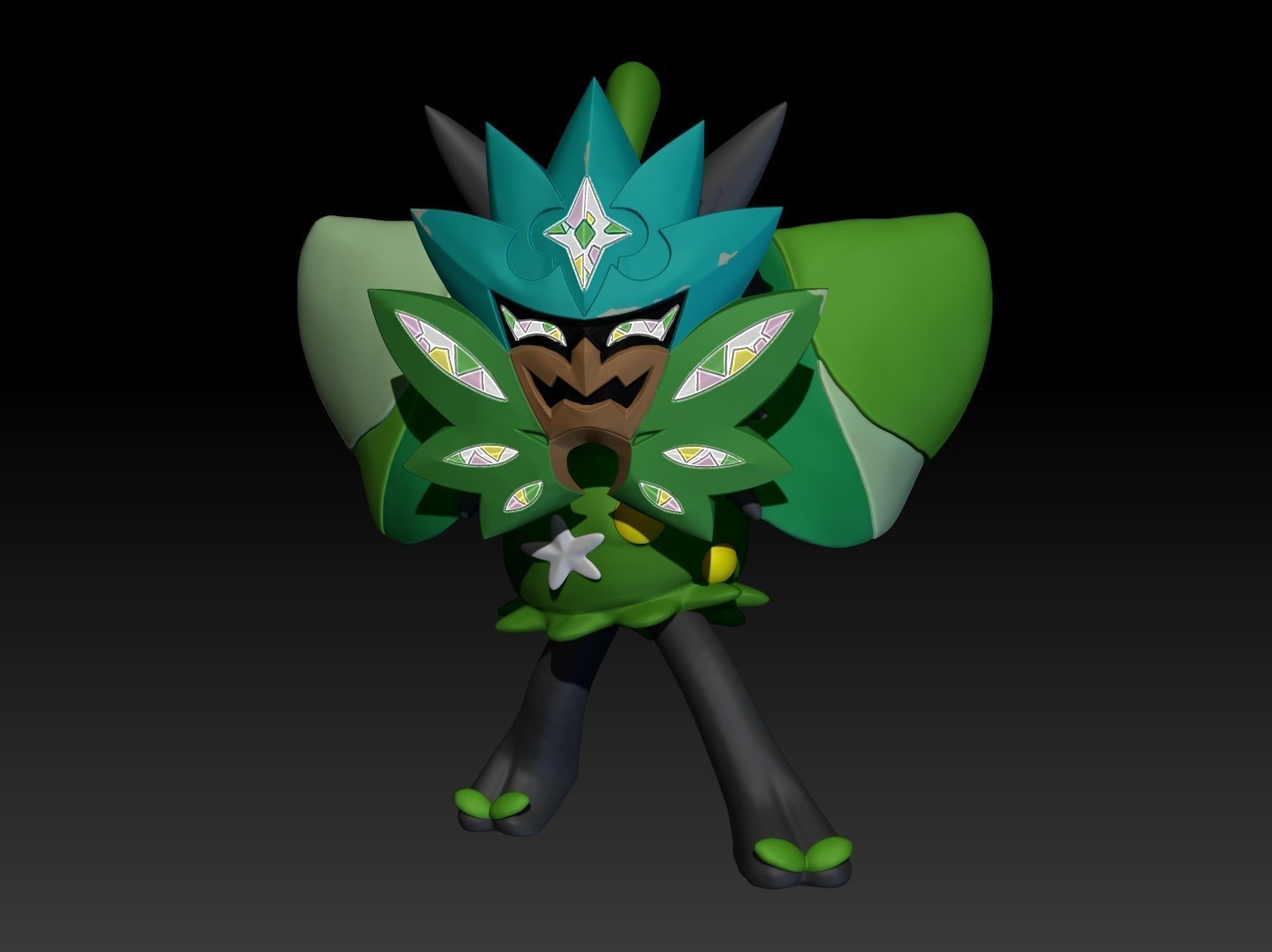 Pokemon Ogerpon Teal Mask 3D model 3D printable | CGTrader