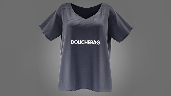 3D model Douche bag neck T-shirt Female VR / AR / low-poly | CGTrader