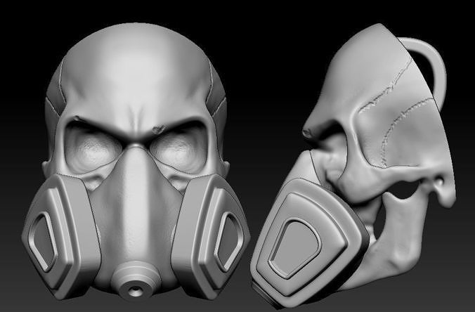 Gas Mask Skull Pendant 3D model 3D printable | CGTrader