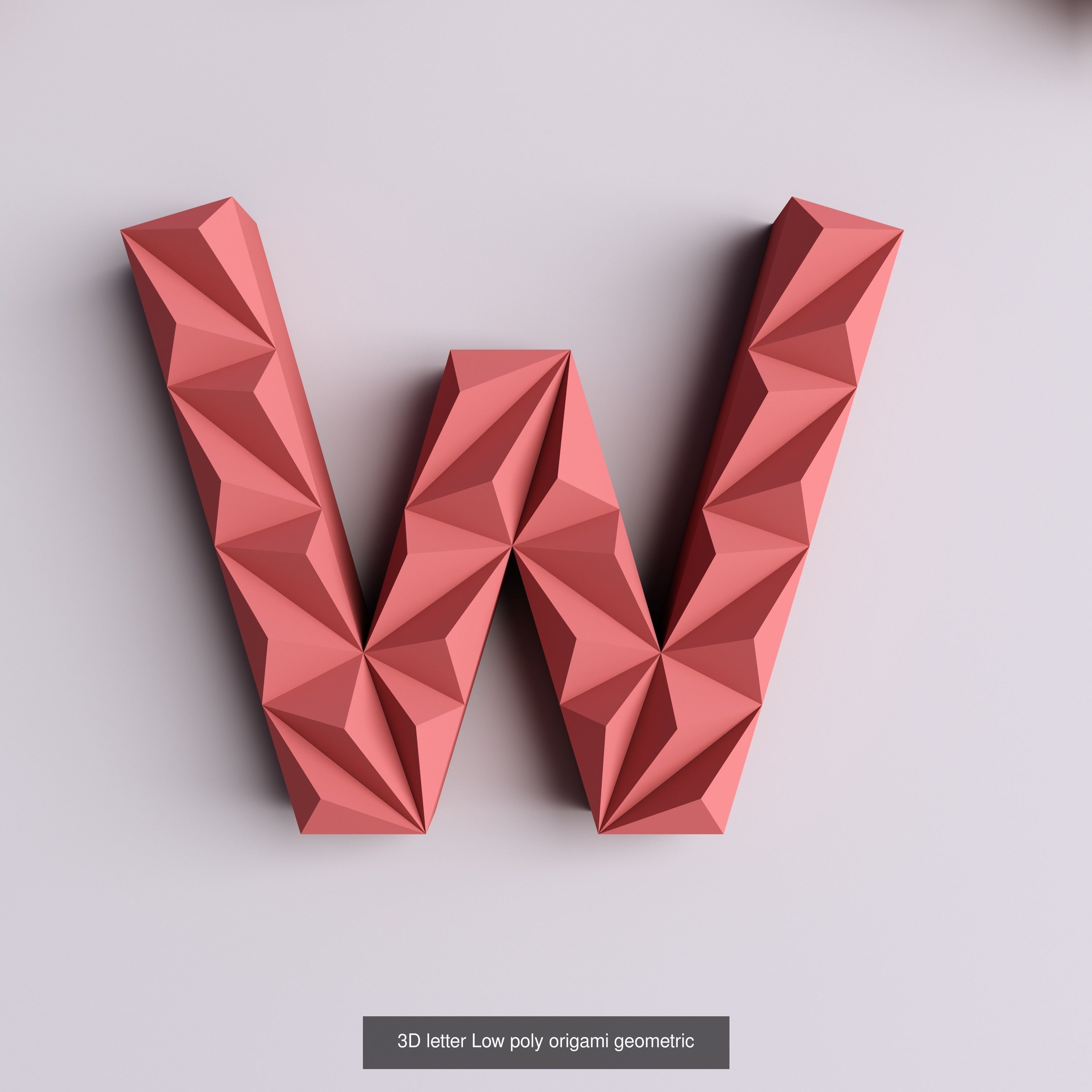 3D Model Collection 3D letter Low poly origami geometric VR / AR / low ...