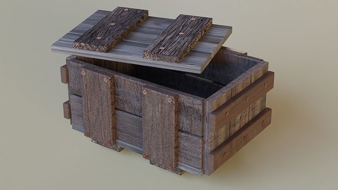 3D model Old wooden box chest VR / AR / low-poly | CGTrader