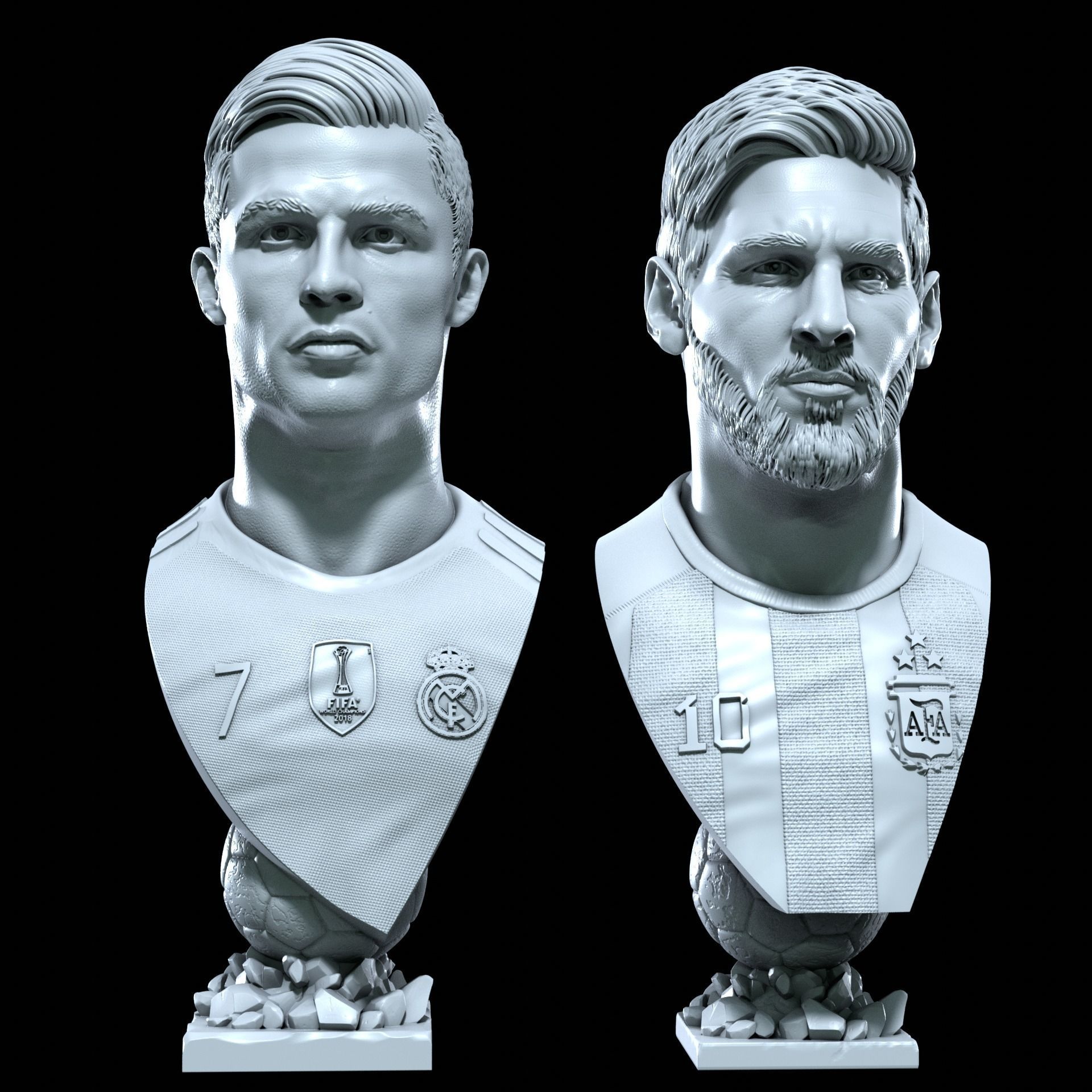 Messi and Ronaldo busts for 3D printing 3D Model Collection 3D ...