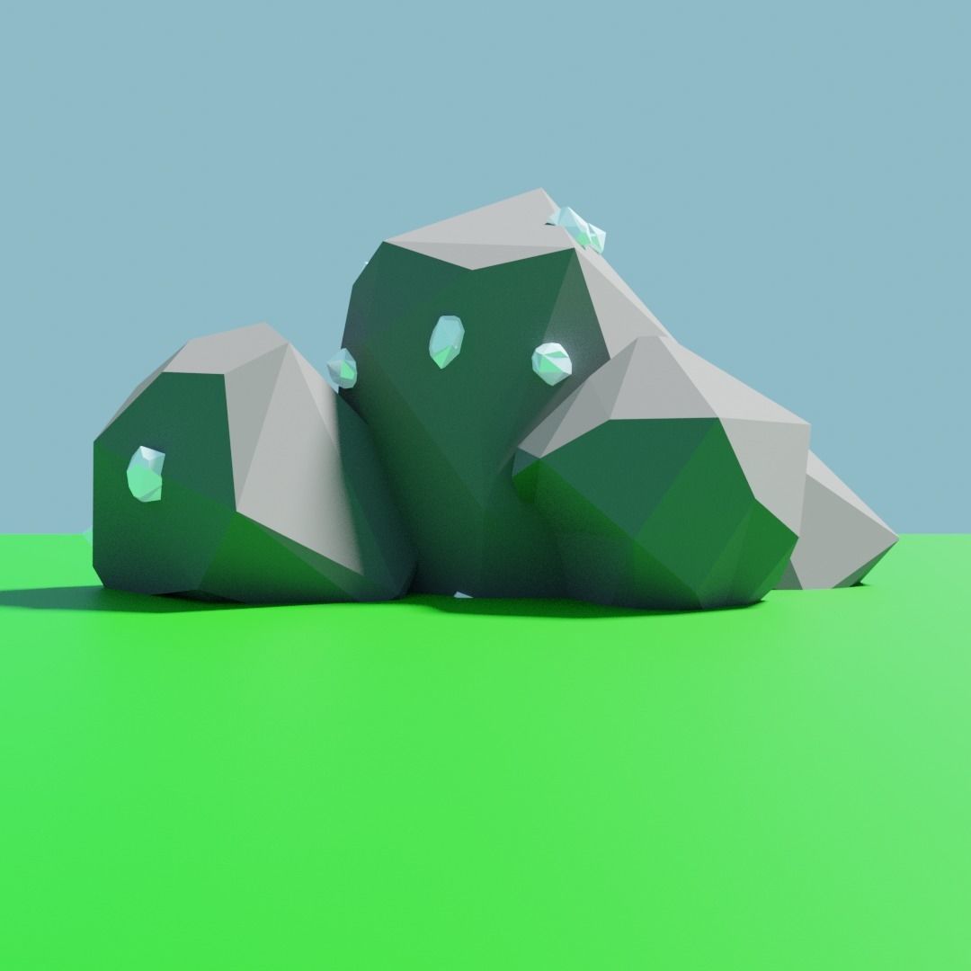 3D model 11 MODELS - Low-Poly Game Ready Diamond Ore VR / AR / low-poly ...