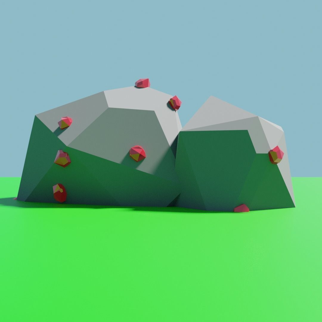 3D model 11 MODELS - Low-Poly Game Ready Ruby Ore VR / AR / low-poly ...