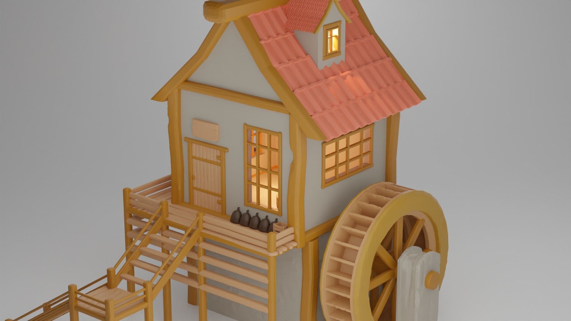 Watermill 3D model 3D printable | CGTrader