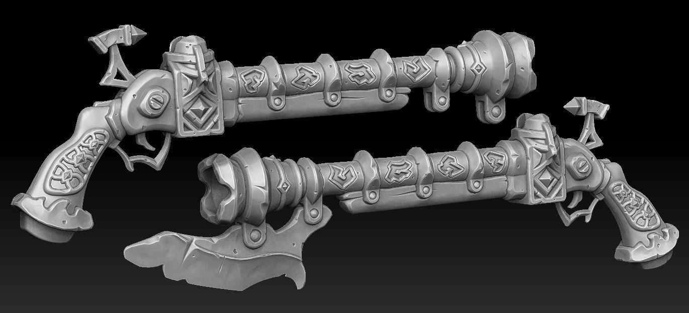 Dwarf musket 3d print 3D model 3D printable | CGTrader