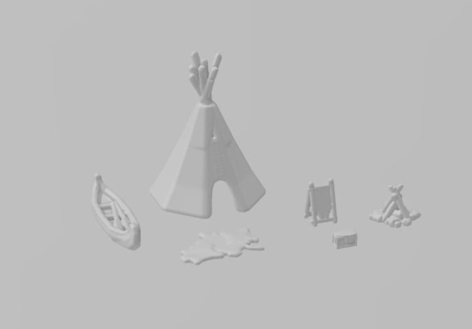 Native American Tribe Accessories by Outland Models 3D Printable 3D ...
