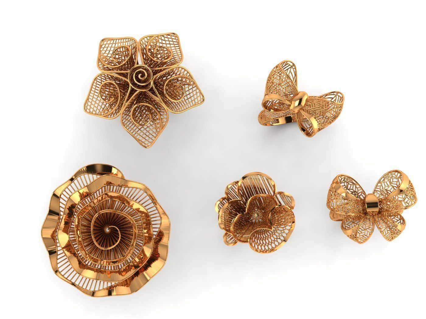 Notka rings desgine 5 desgines 3D model 3D printable | CGTrader