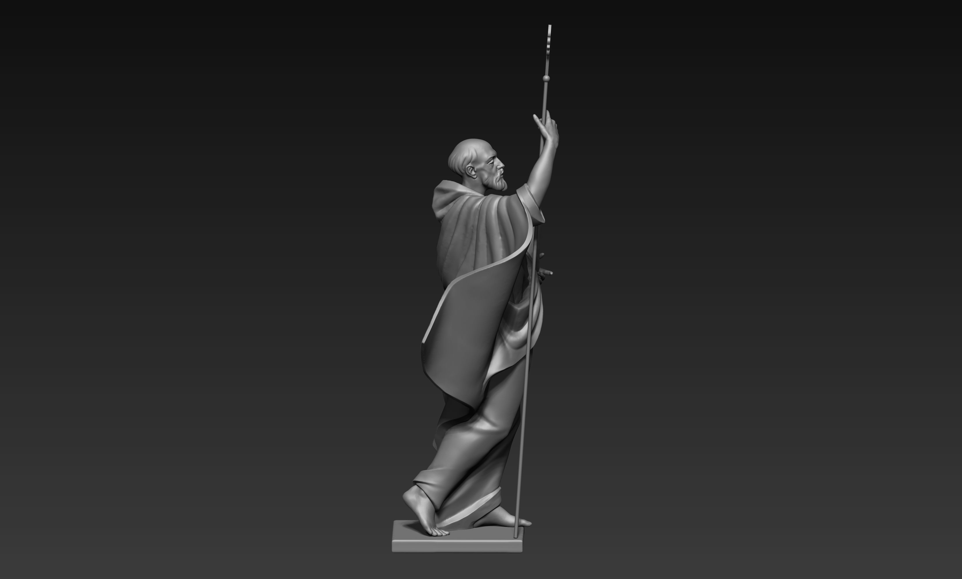 The figure of the holy apostle Jacob with a staff-cross 3D model 3D ...
