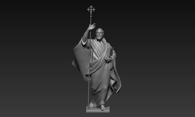 The figure of the holy apostle Jacob with a staff-cross 3D model 3D ...