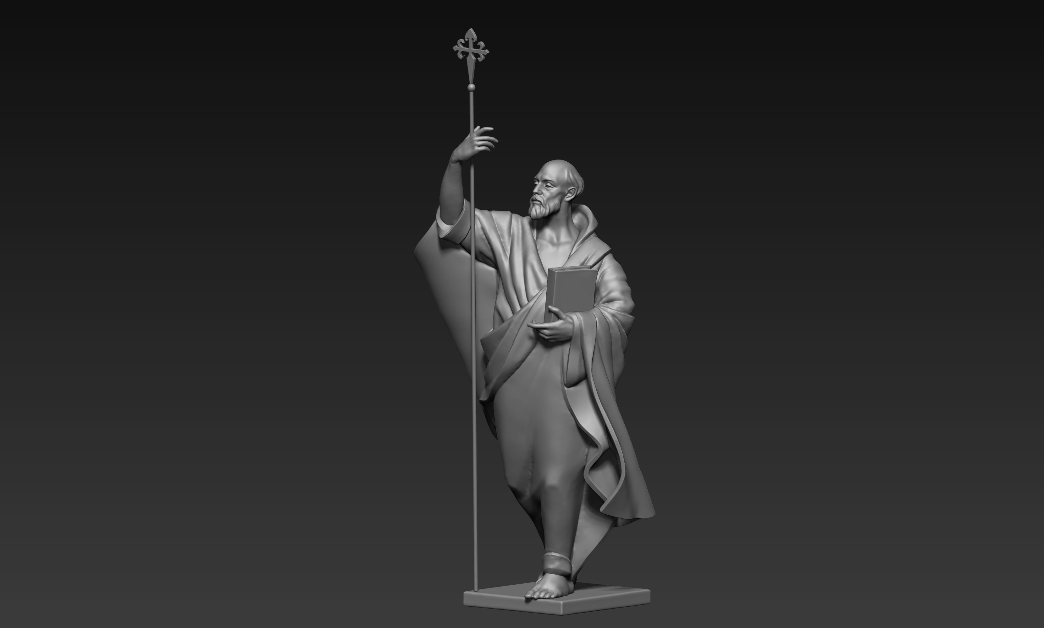 The figure of the holy apostle Jacob with a staff-cross 3D model 3D ...