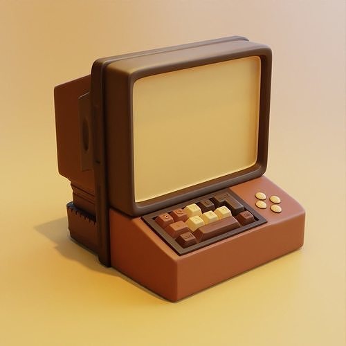 3D Chocolate-themed Desktop Computer Model 3D model animated | CGTrader