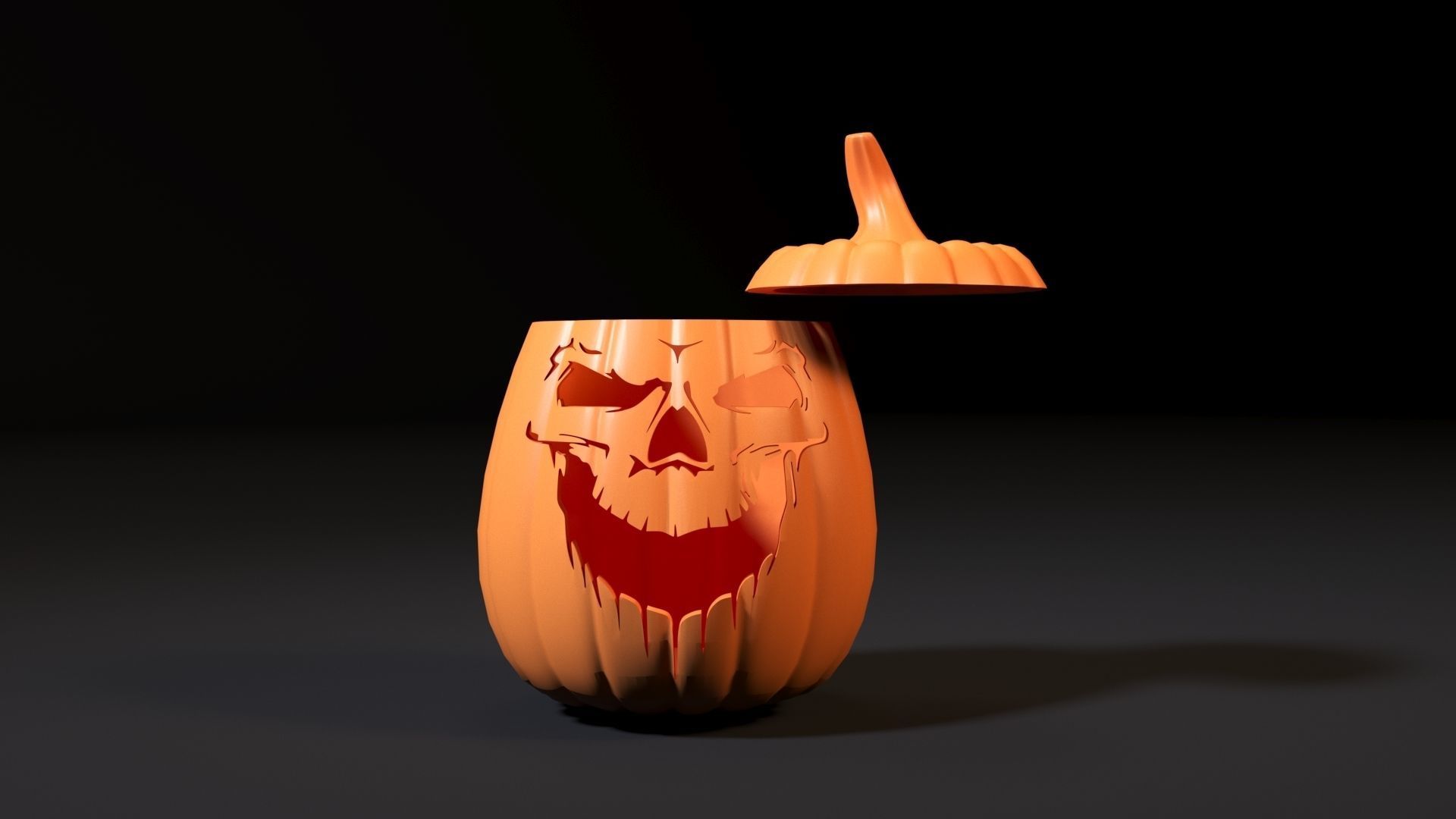 Scary halloween pumpkin 3D model 3D printable | CGTrader