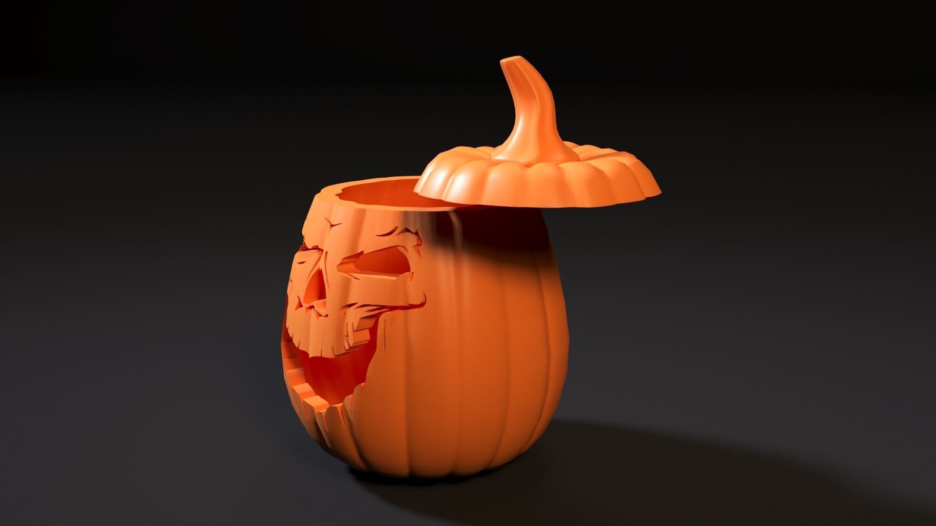 Scary halloween pumpkin 3D model 3D printable | CGTrader