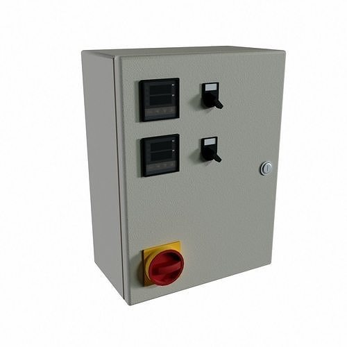 3D model Industrial temperature control Box with switches and PIDs ...
