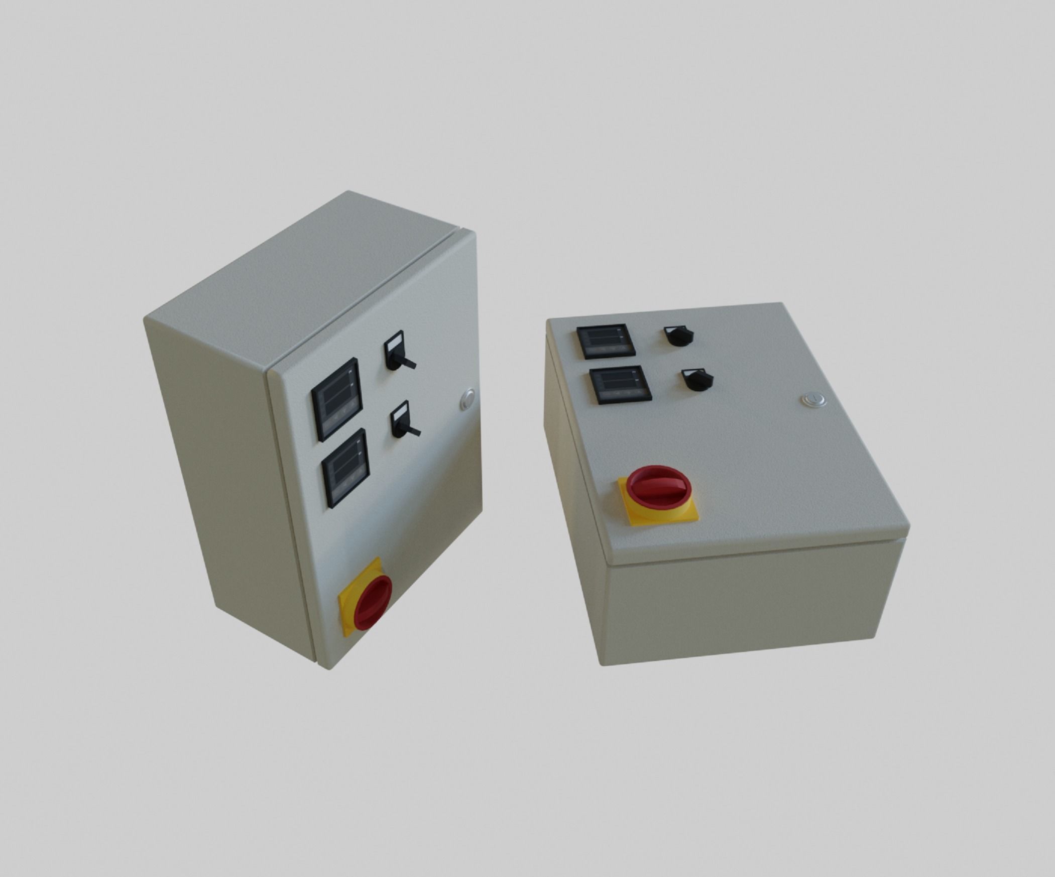 3D model Industrial temperature control Box with switches and PIDs ...