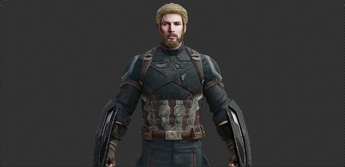 Captain America - Nomad -Steve Rogers from Avengers Infinity War 3D ...