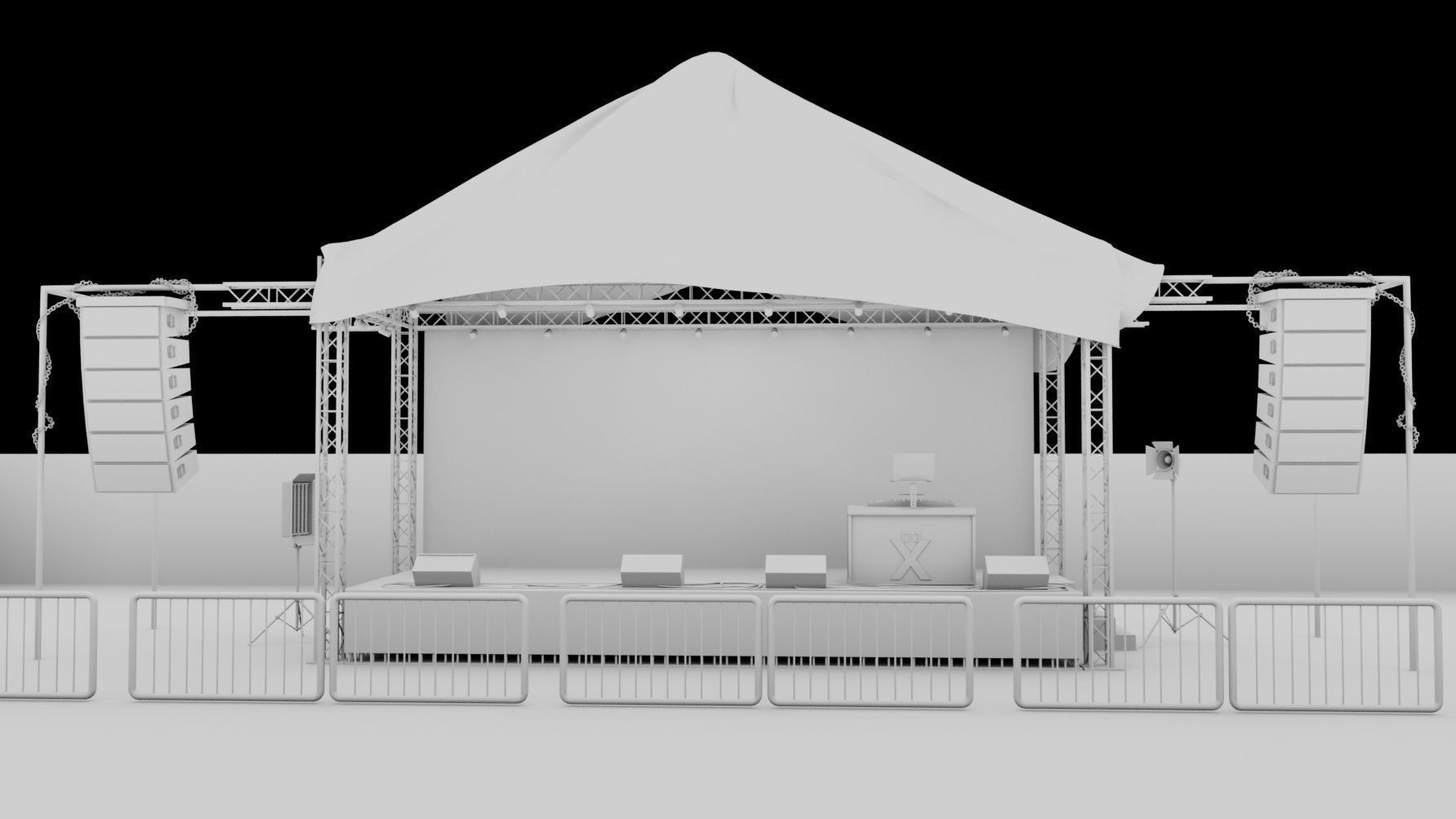 3D model Event Aluminium Stage and Park Design Low-poly 3D model VR ...
