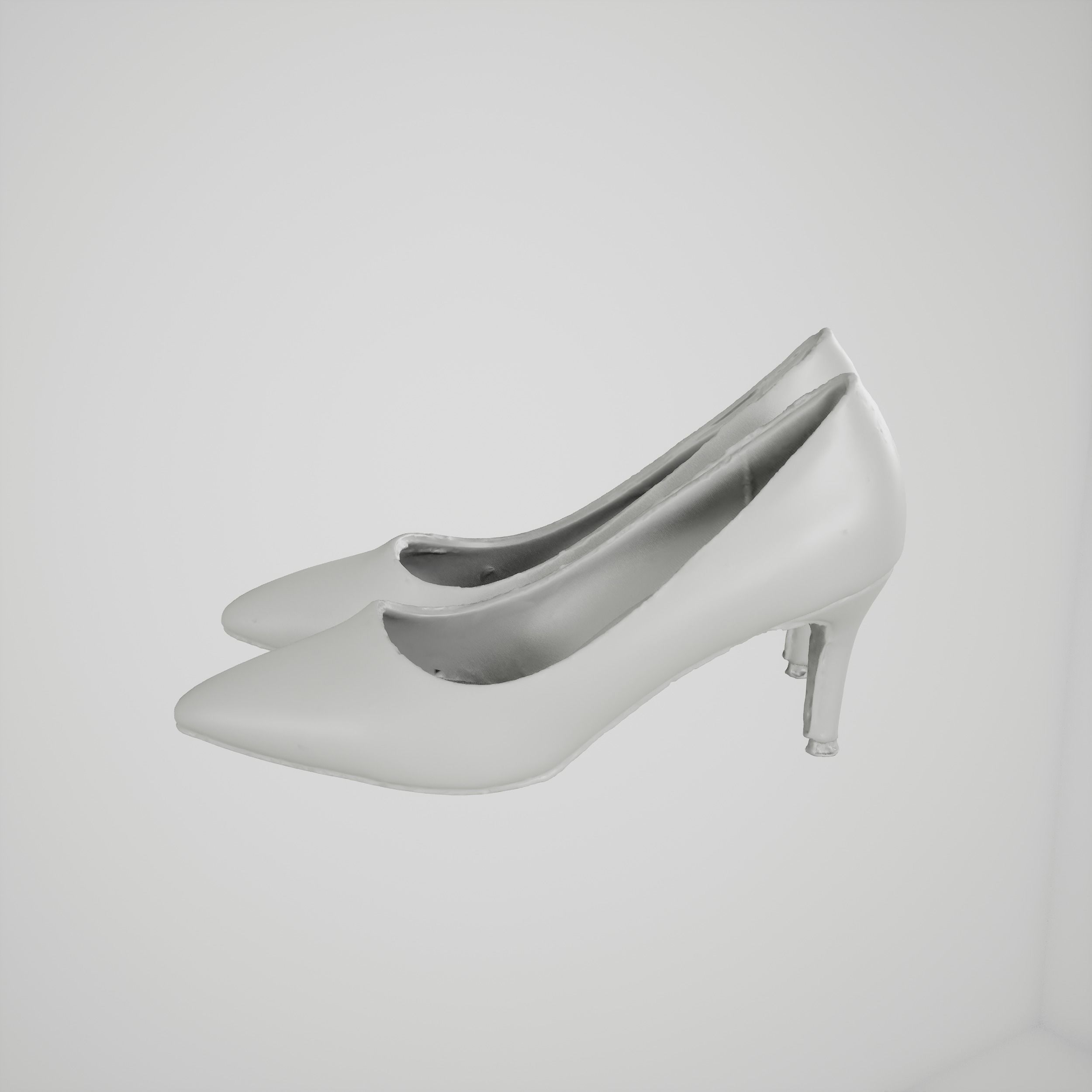 Woman Shoes White High Heels 3D model | CGTrader