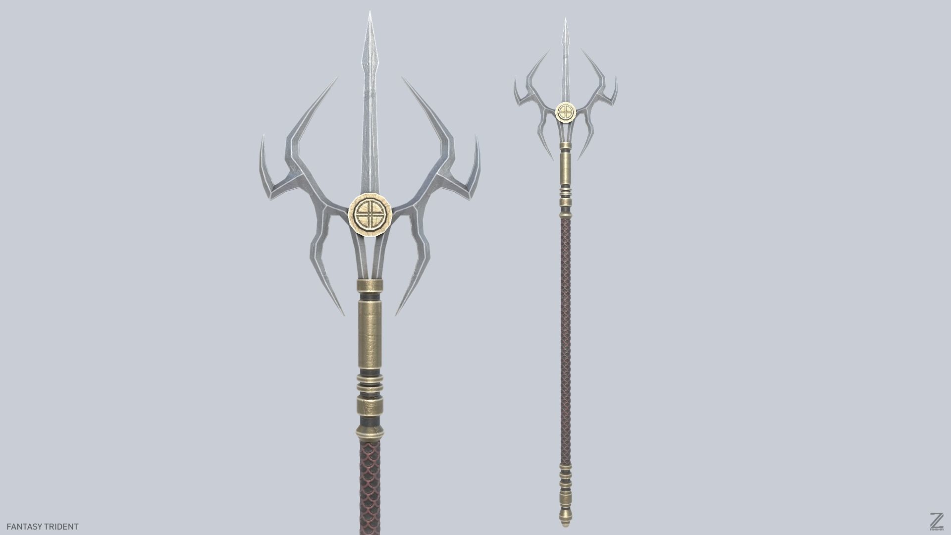 3D model Fantasy trident VR / AR / low-poly | CGTrader
