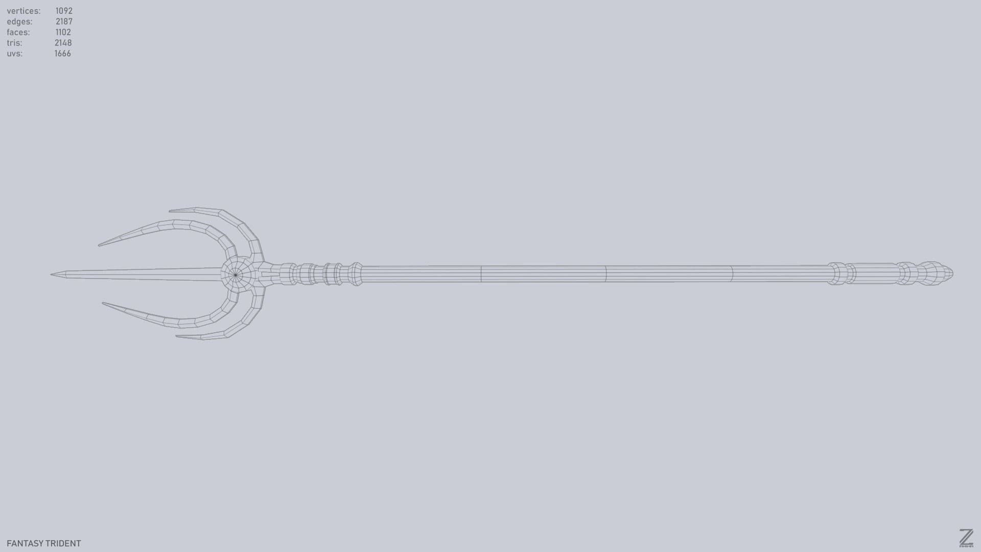 3D model Fantasy trident VR / AR / low-poly | CGTrader