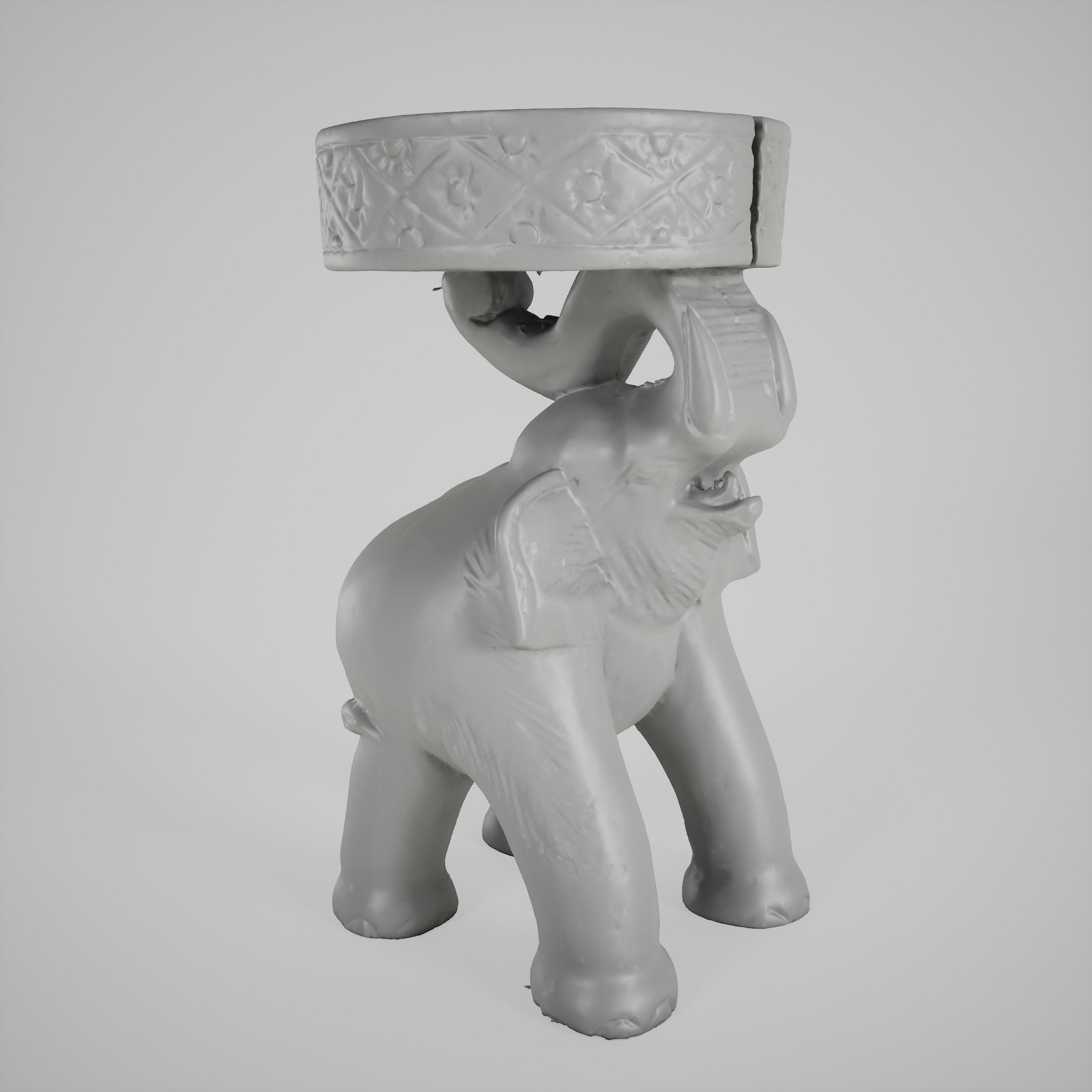 Wooden Elephant Side Table 3D model | CGTrader