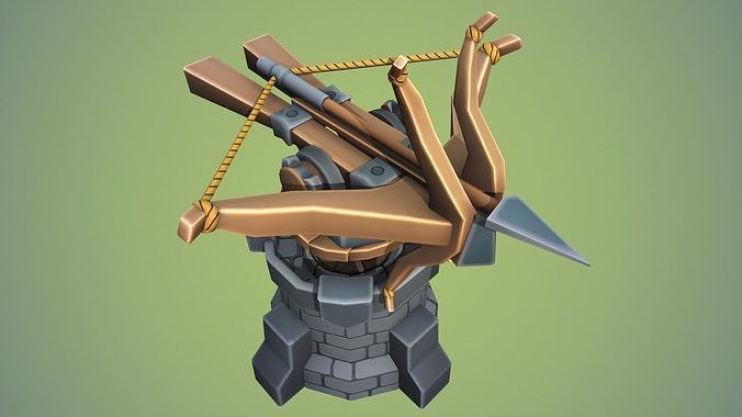 3D model Low poly Tower Ballista VR / AR / low-poly | CGTrader