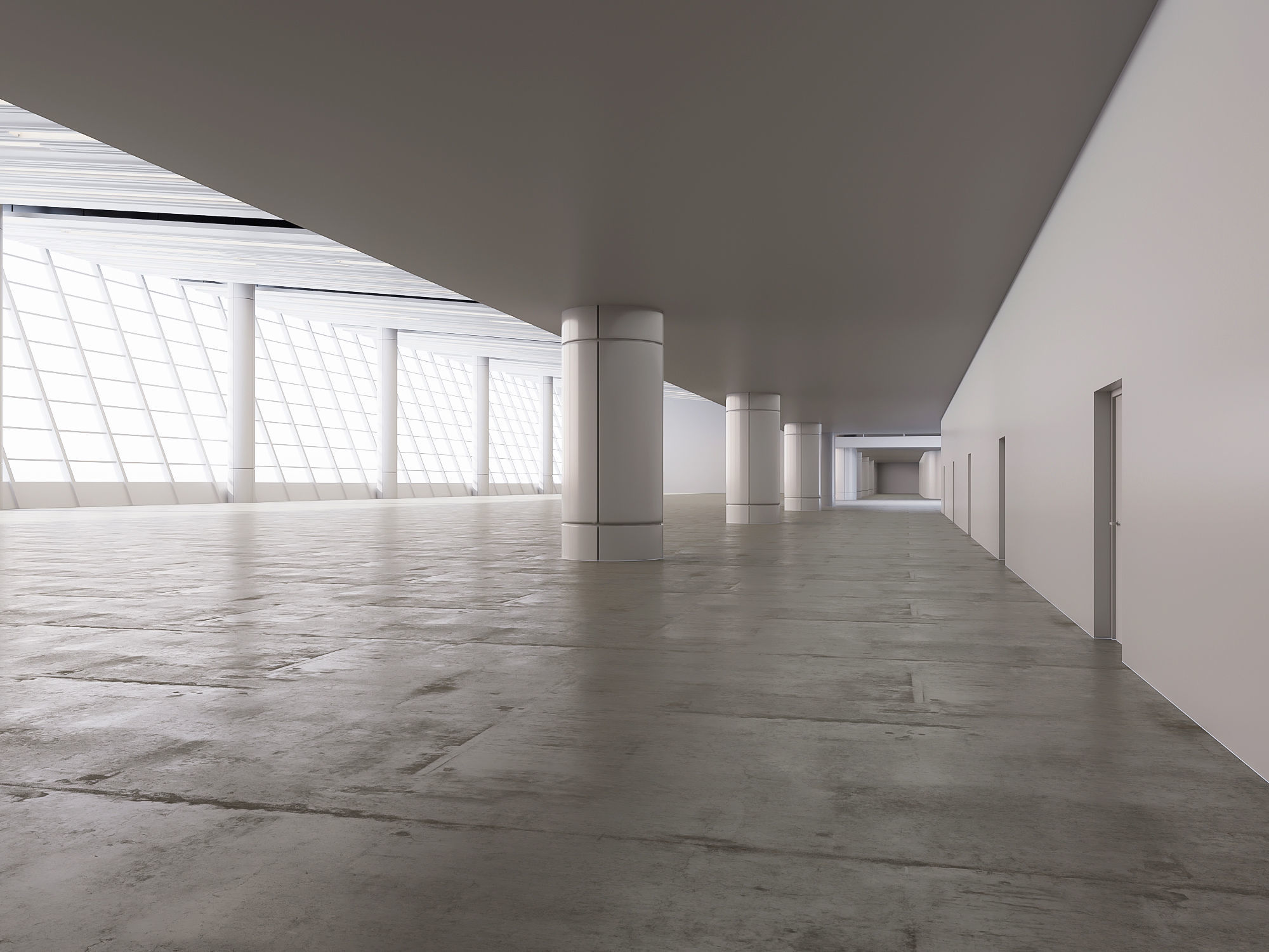 3D model lowpoly interior space hall 15 VR / AR / low-poly | CGTrader