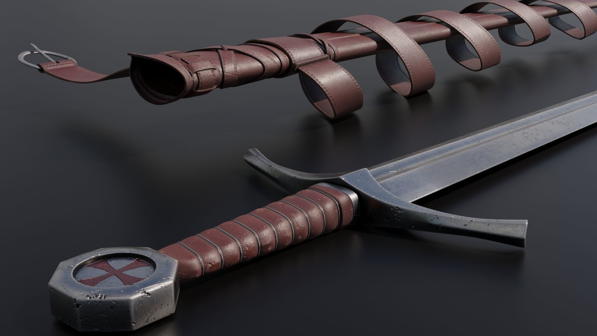 Templar Knight Sword 3D model | CGTrader