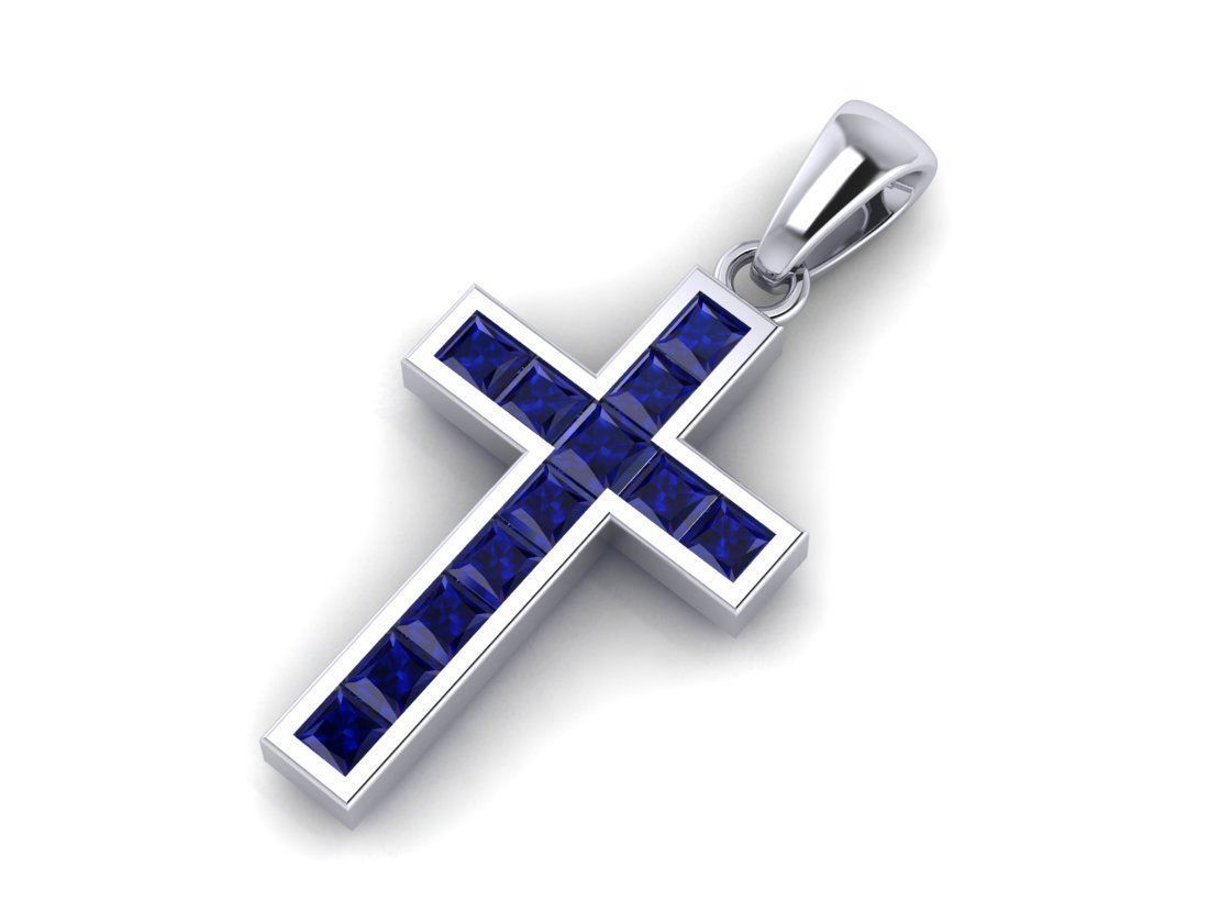 Princess cut diamonds cross 3D model 3D printable | CGTrader