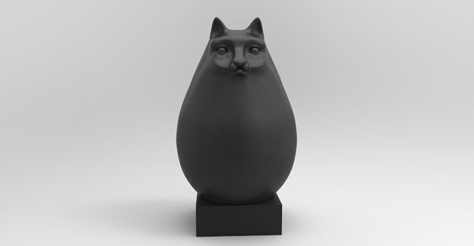 gato Fernando botero 3D model 3D printable | CGTrader
