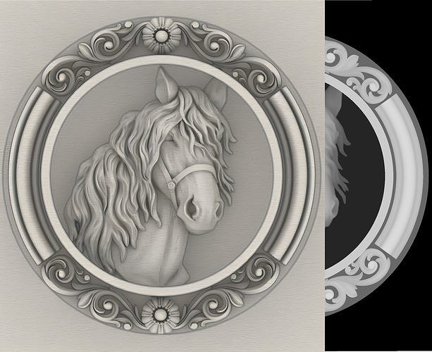 Horse CNC art 3d grayscale image 3D model 3D printable | CGTrader