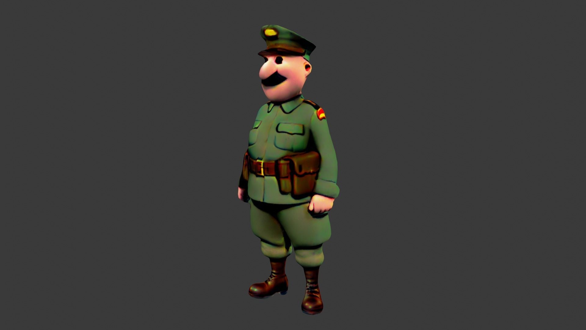 3D model World War I Cartoon Commander VR / AR / low-poly | CGTrader