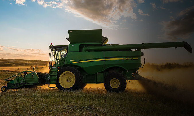 S760 Combine Grain Harvesting 3d model 3D model rigged | CGTrader