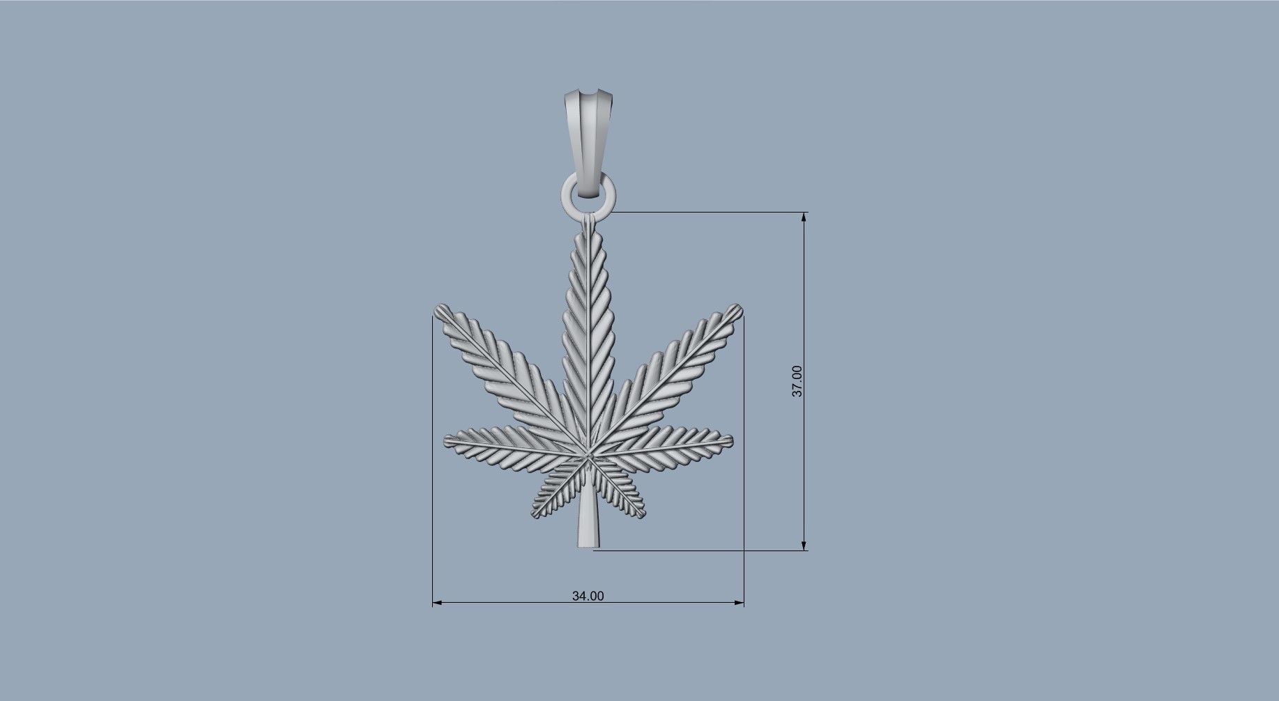 Cannabis leaf marijuana pendant-Dije marihuana 3D model 3D printable ...