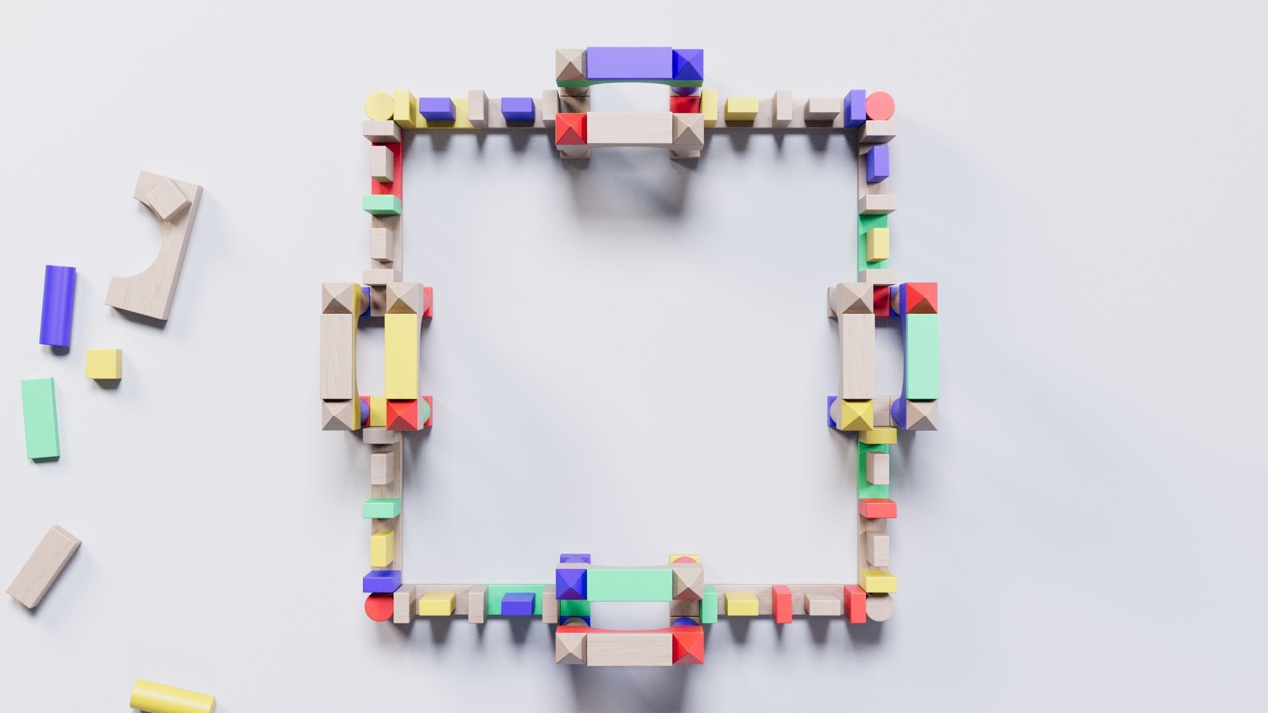 Wooden Blocks Toy Fortress 3D model | CGTrader