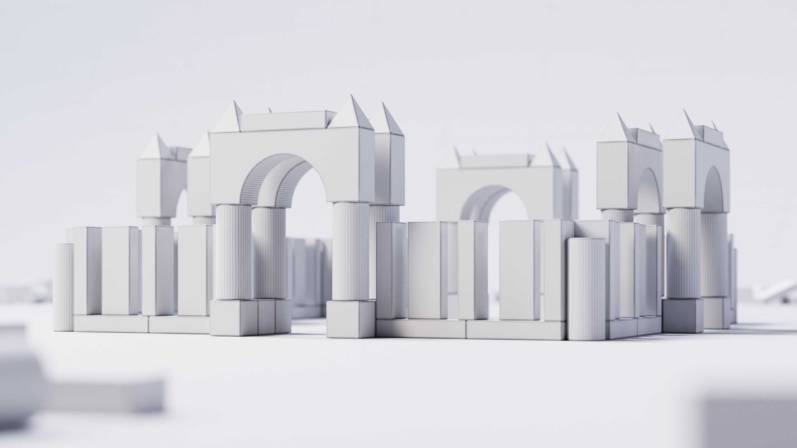Wooden Blocks Toy Fortress 3D model | CGTrader