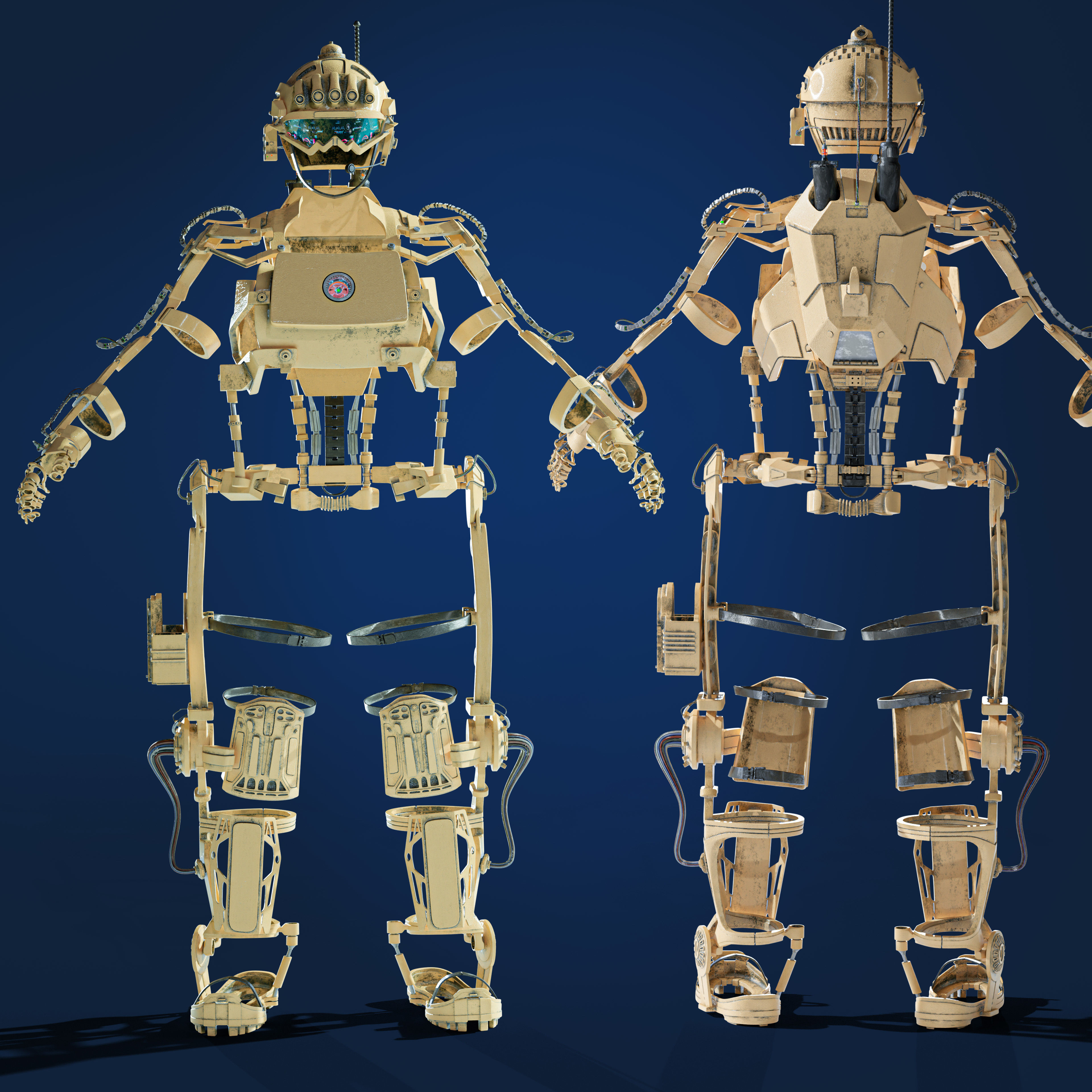 Robotic military armor 3D model rigged | CGTrader