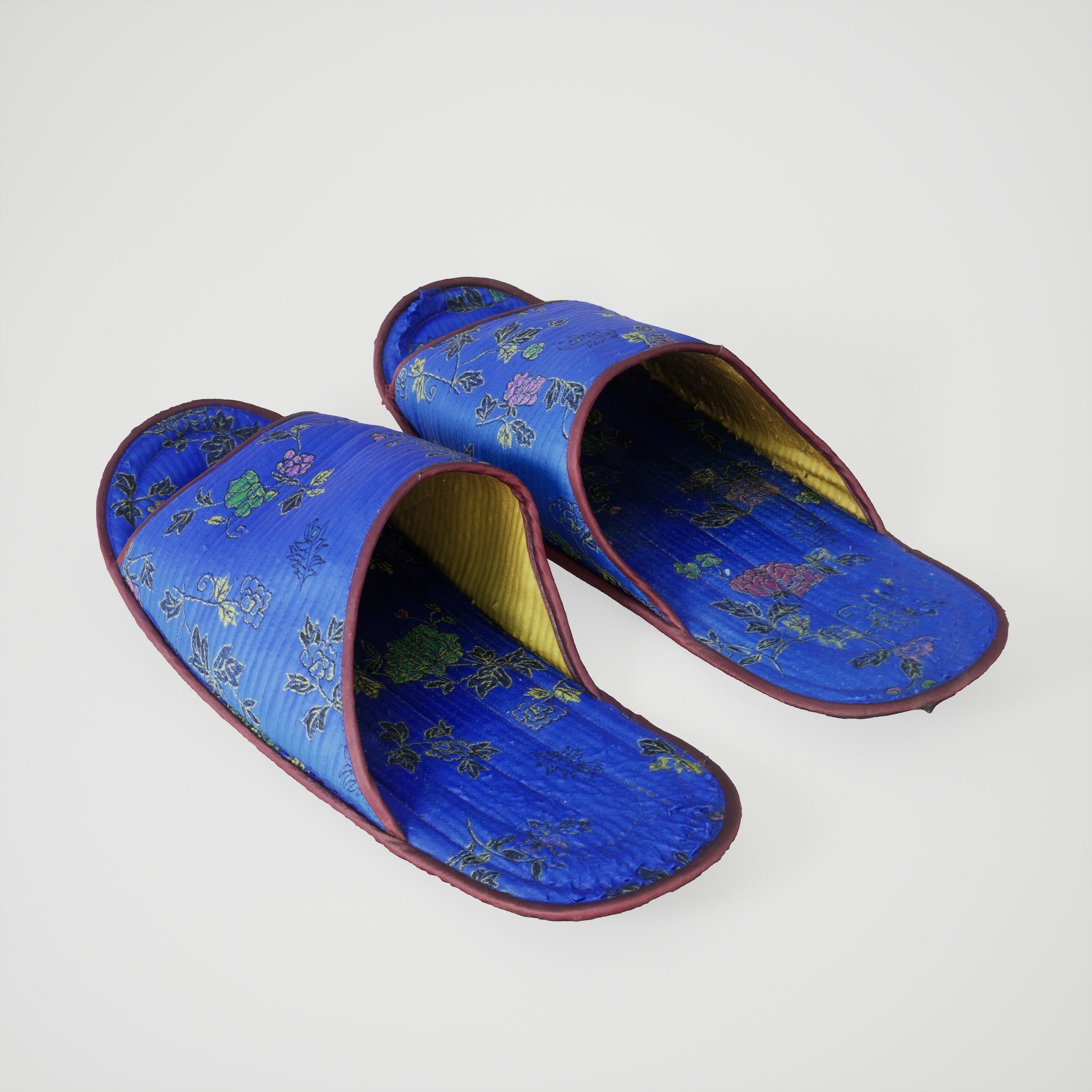 Traditional Oriental Fabric Slippers 3D model | CGTrader