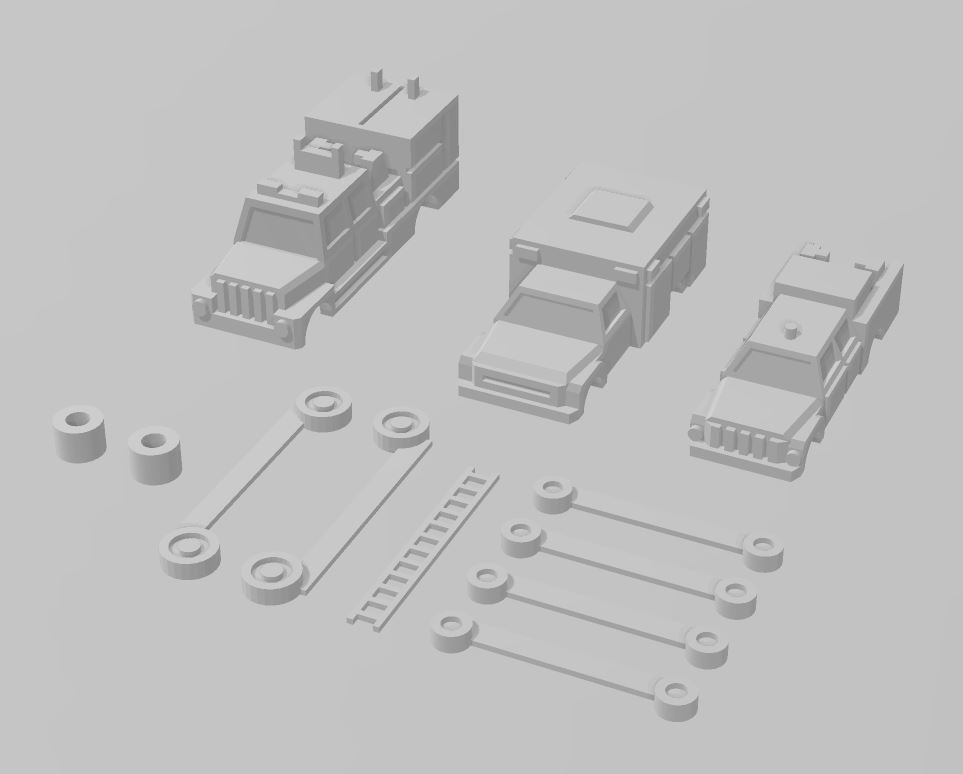 Wildland Fire Engine Truck Set by Outland Models 3D Printable 3D model ...