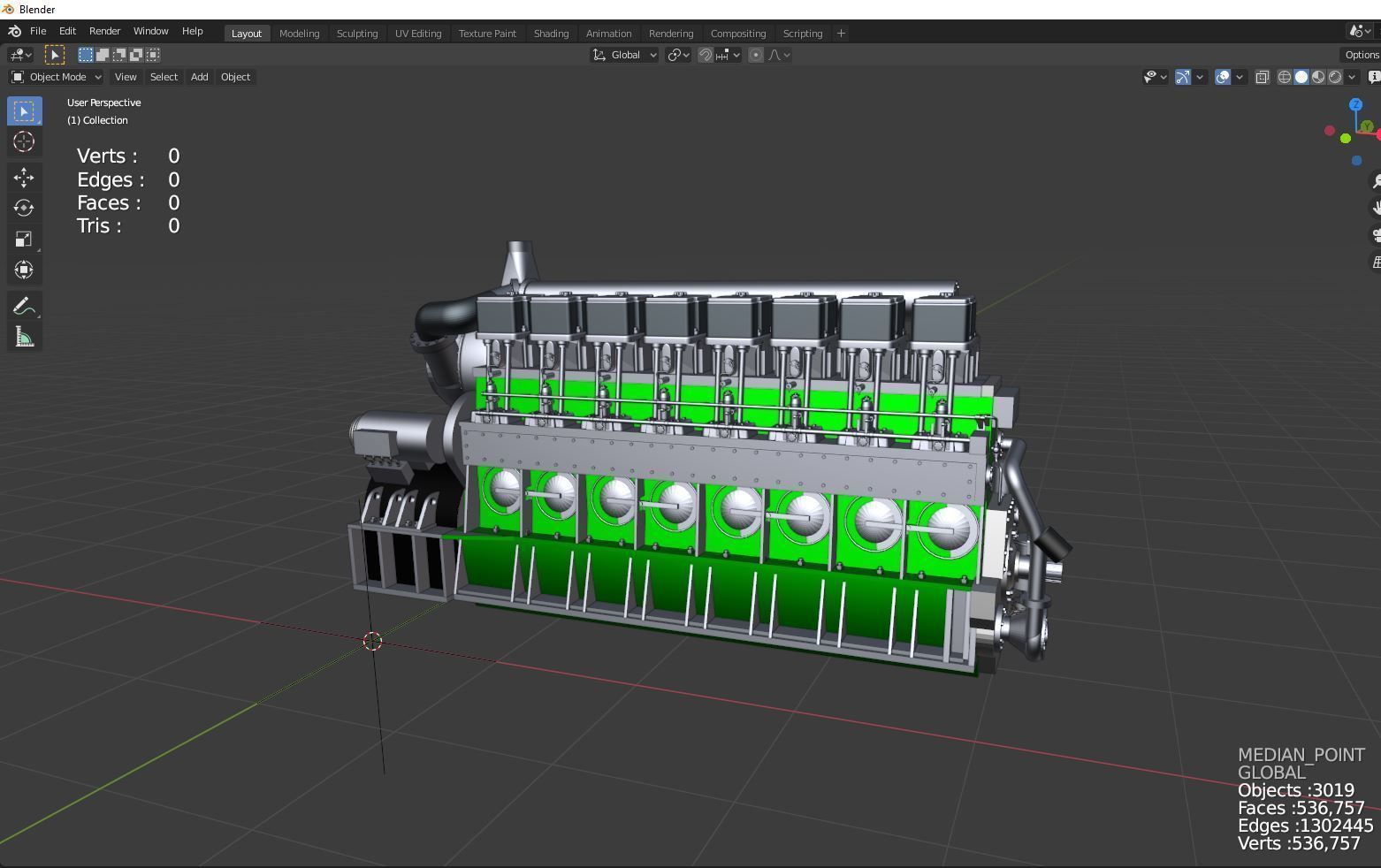 Diesel Engine ship and industry 3D model | CGTrader