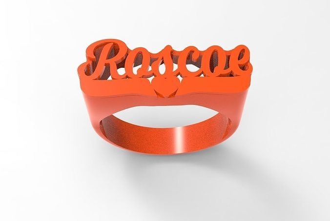 Roscoe name ring 3D model 3D printable | CGTrader