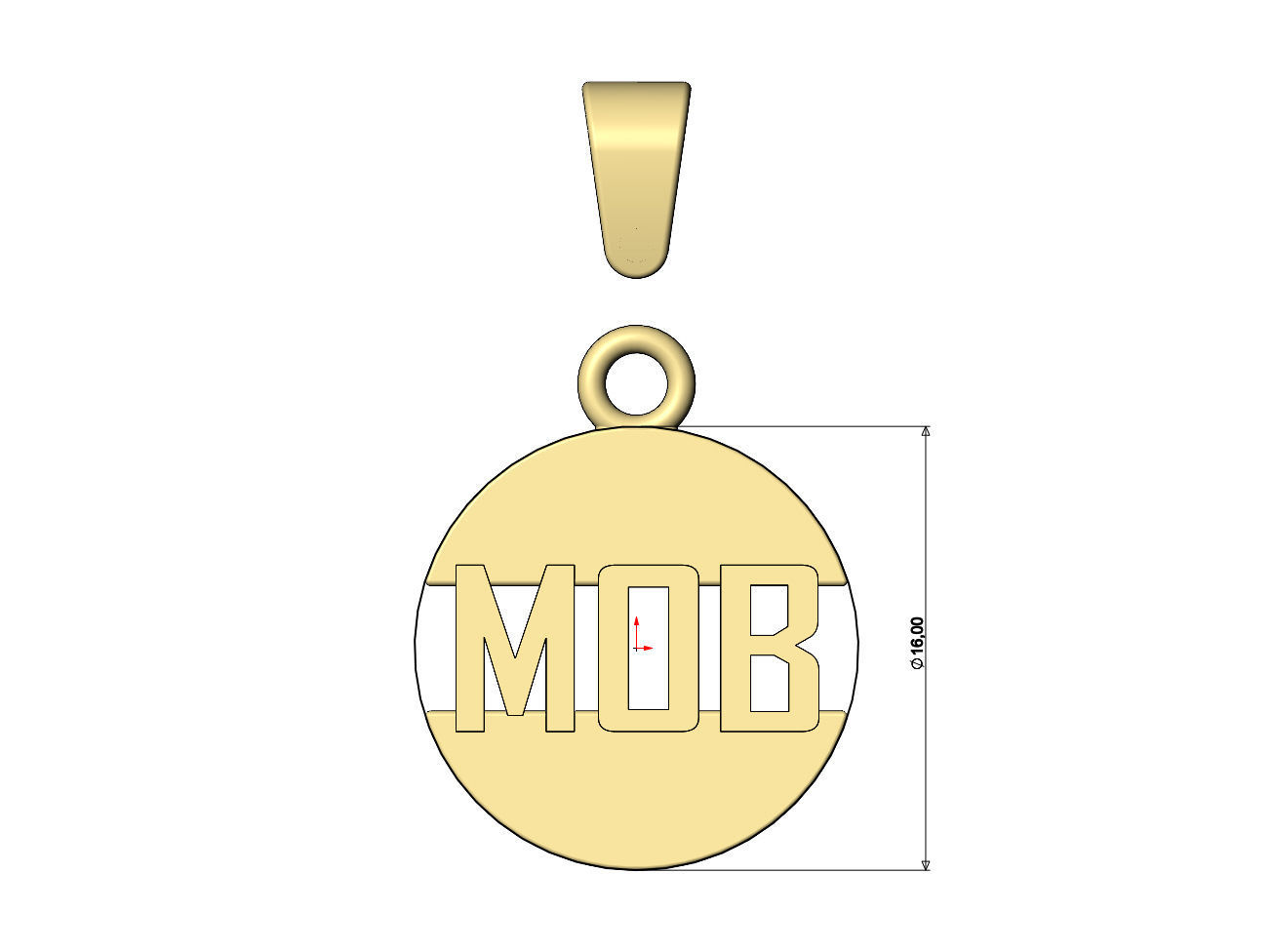 MOB split round pendant with bail 3D model 3D printable | CGTrader