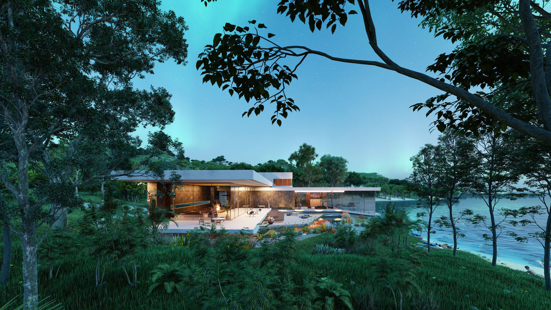 Super modern beach luxury villa house Revit n Lumion building 3D model ...