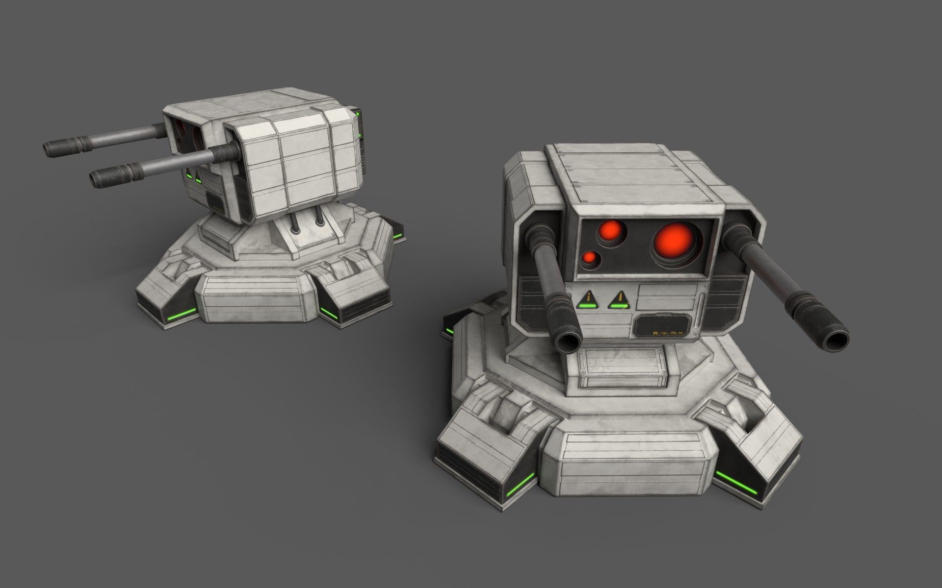 3D model Combat Sci-Fi Turret VR / AR / low-poly | CGTrader