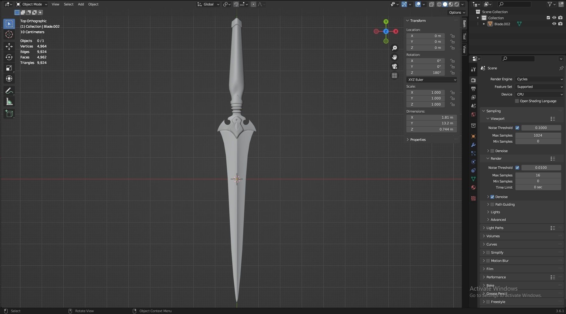 3D model Edge of night Dagger VR / AR / low-poly | CGTrader