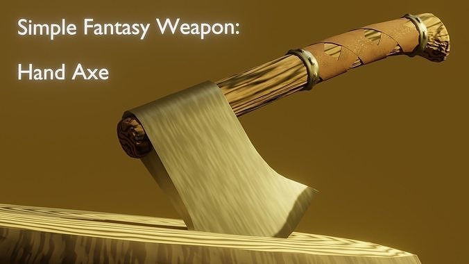 3D model Simple Fantasy Hand Axe VR / AR / low-poly | CGTrader