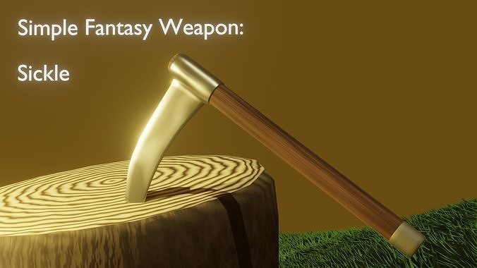 3D model Simple Fantasy Sickle VR / AR / low-poly | CGTrader