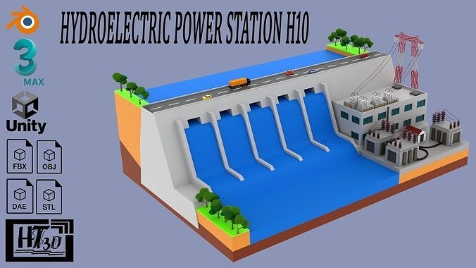 3D model Hydroelectric power station H10 VR / AR / low-poly | CGTrader